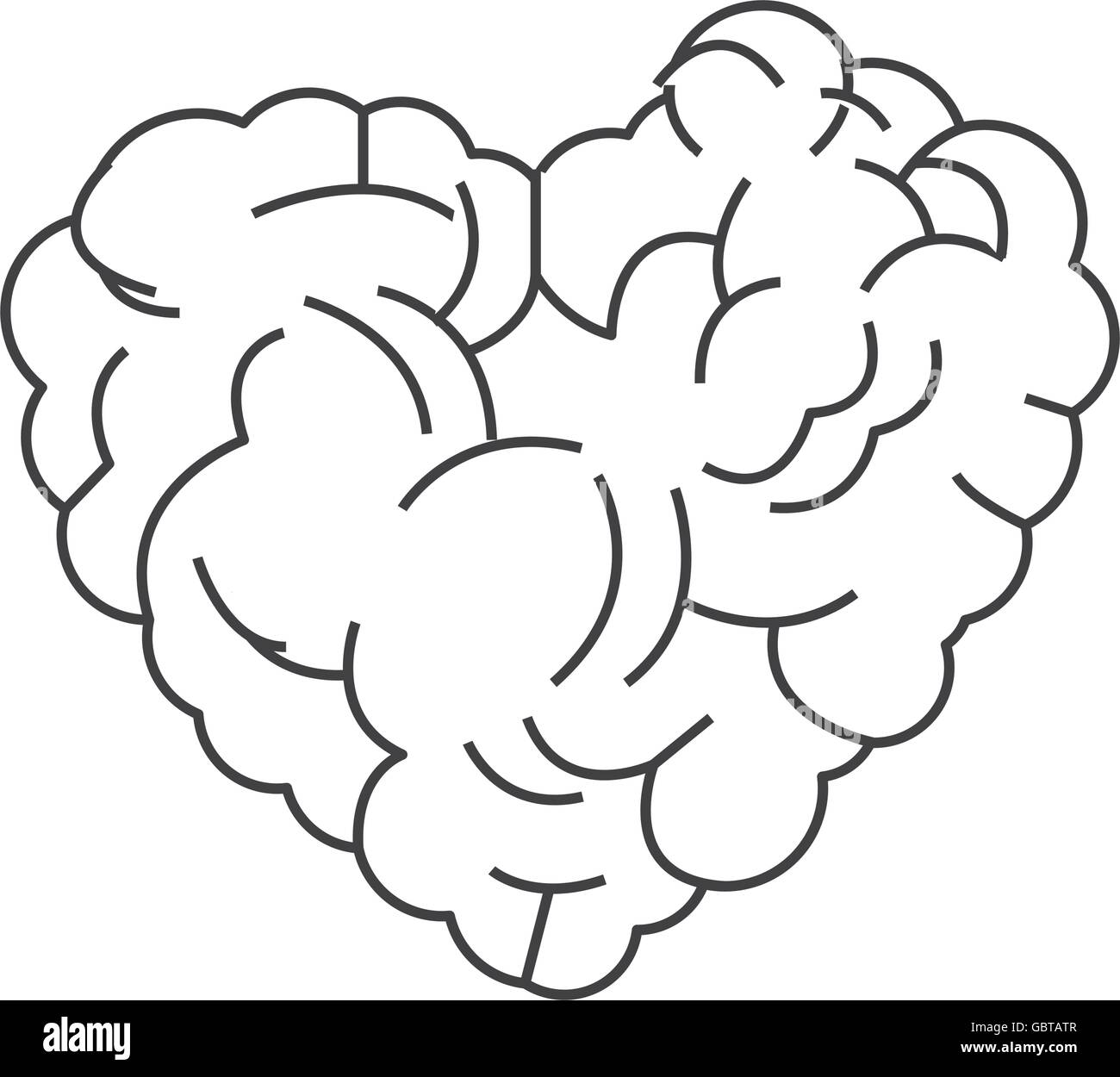 heart shaped brain icon Stock Vector Image & Art - Alamy