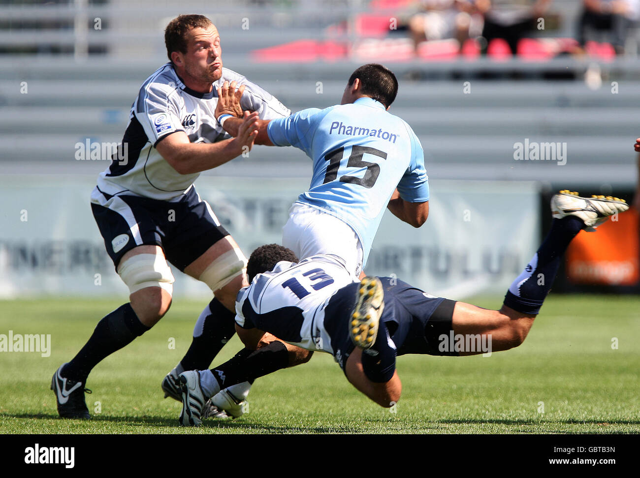 Scotland A's James Eddie and Joe Ansbro tackle Uruguay's Gonzalo ...