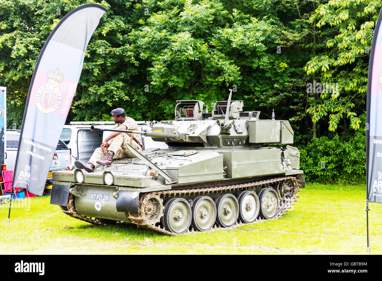 The Life Guards army soldier on tank Ceremonial specialists armed ...