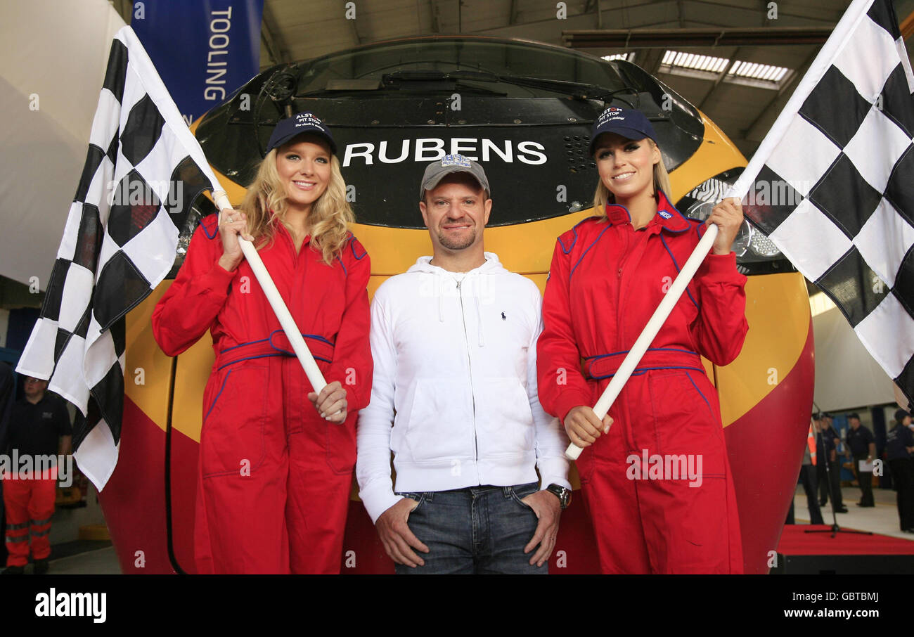 Formula One driver Rubens Barrichello and two models launch Alstom's ...