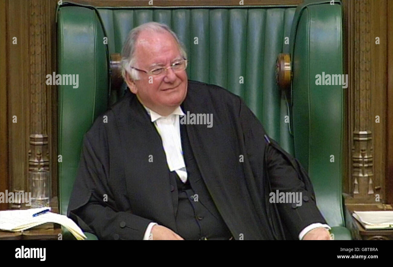 Speaker of the House of Commons Michael Martin listens as MPs read ...