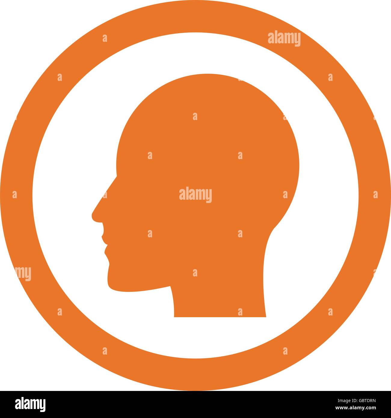head profile inside circle icon Stock Vector Image & Art - Alamy
