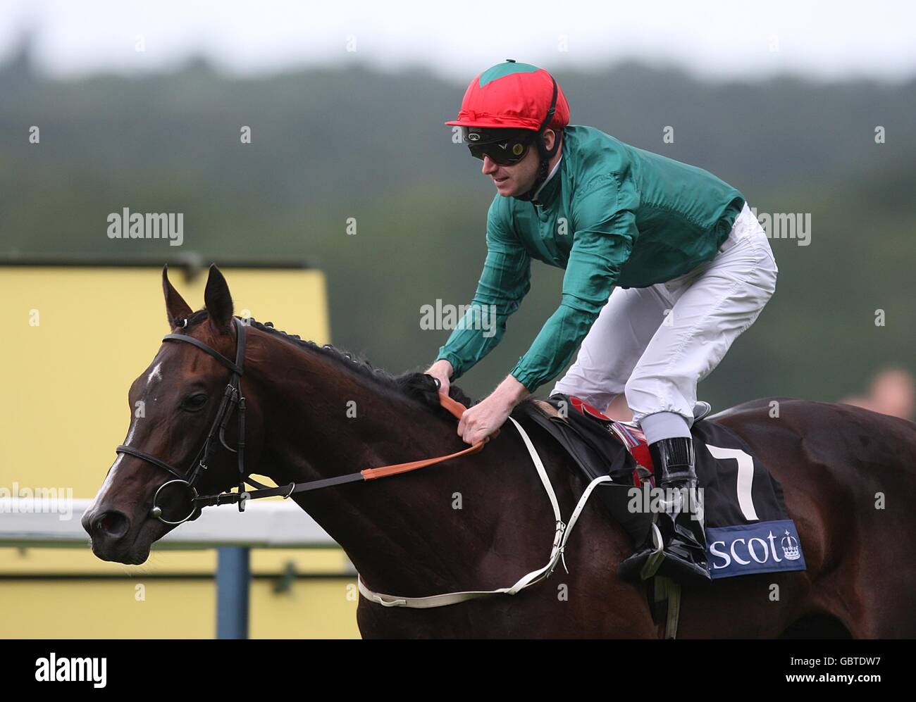 Jockey Joe Fanning comes home to win the Queen's Vase on Holberg at ...