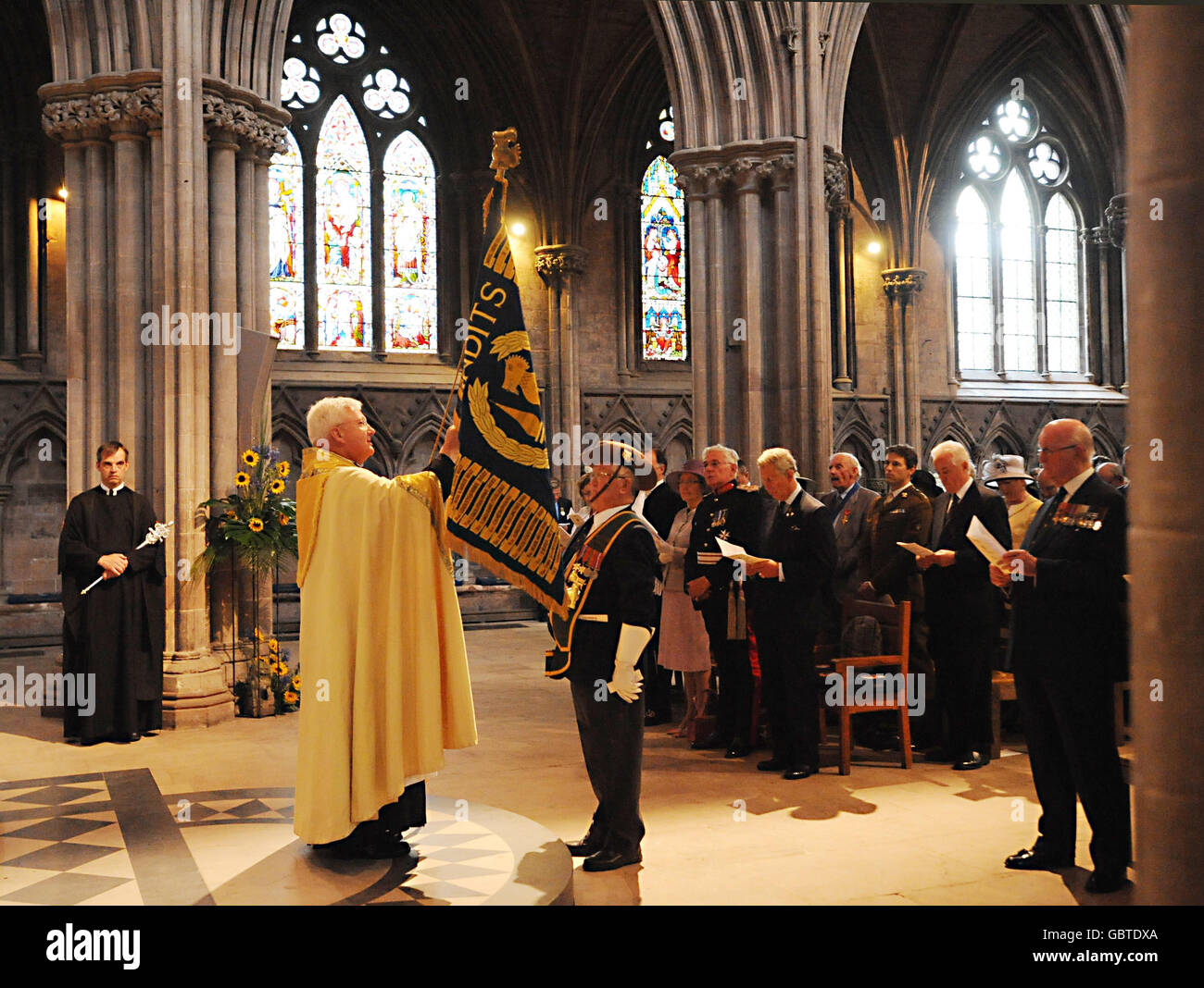 Dean of Lichfield Very Revd. Adrian Dorber (left) is handed the ...