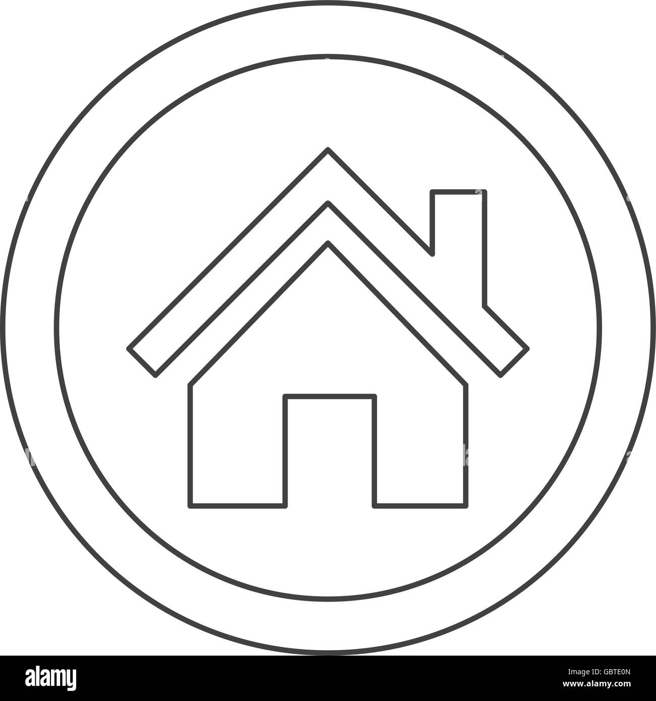 house pictogram inside circle icon Stock Vector Image & Art - Alamy