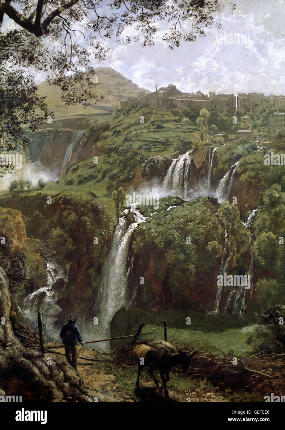 fine arts, Thoma, Hans (1839 - 1924), painting "The Waterfalls of ...