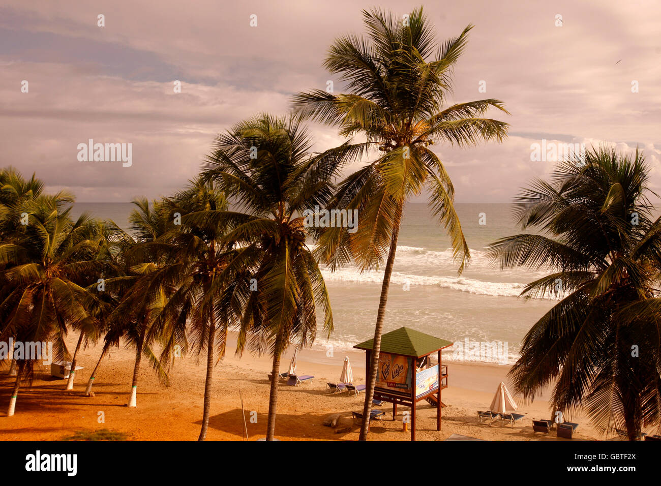 the Coast at the beach in the town of Cuacuco on the Isla Margarita in ...