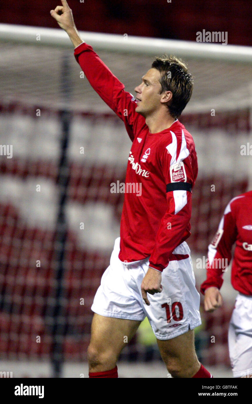 Nottingham Forest's Gareth Taylor celebrates his goal Stock Photo - Alamy