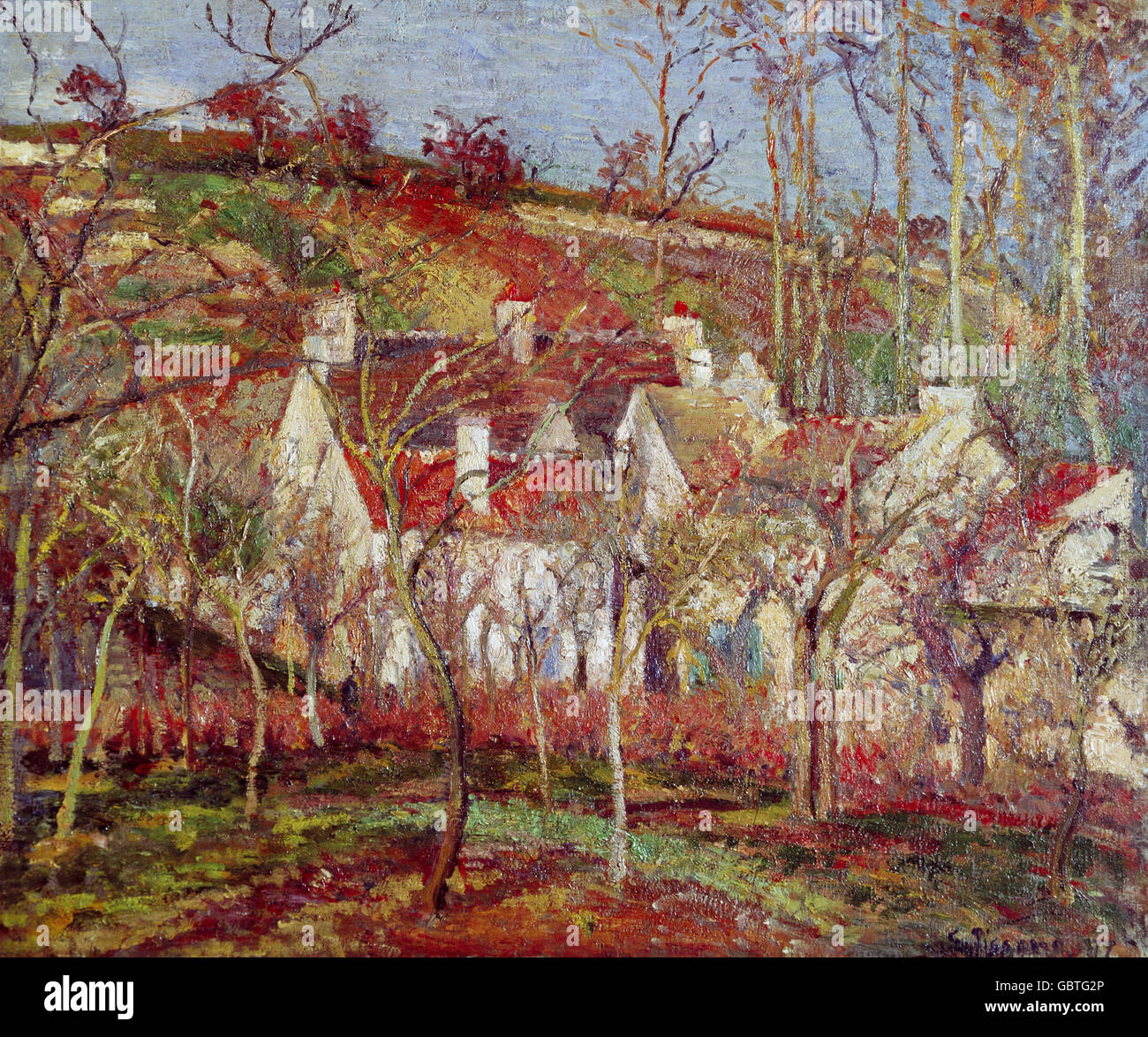Camille pissarro red roofs hi-res stock photography and images - Alamy