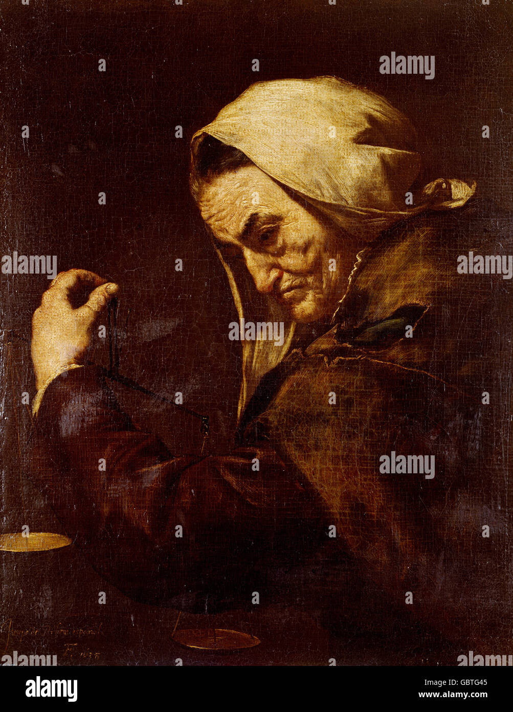 fine arts, Ribera, Jusepe de (1591 - 1652), painting, "An old Money ...