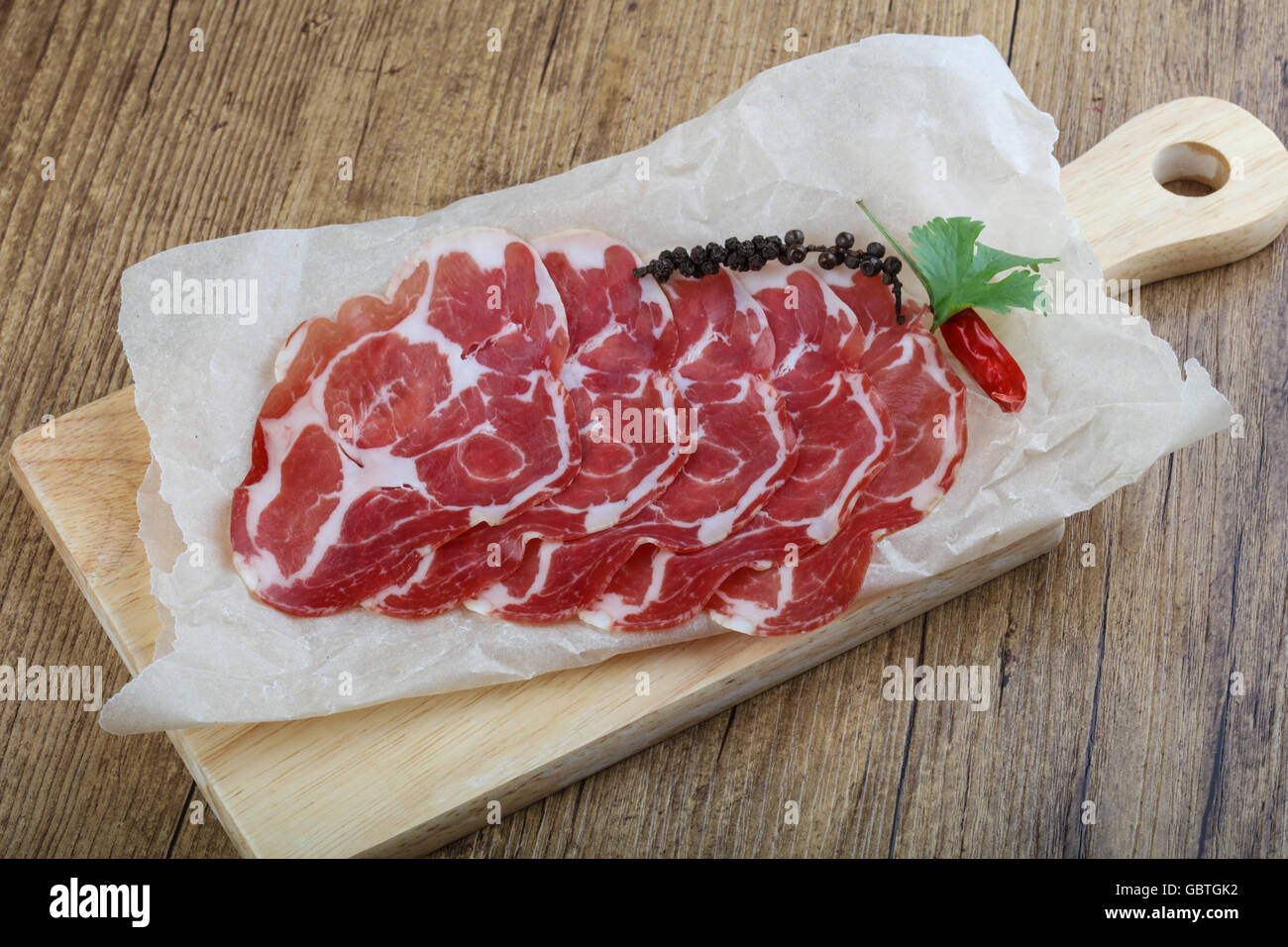 Italian Ham - Coppa Stagionata Stock Photo - Alamy