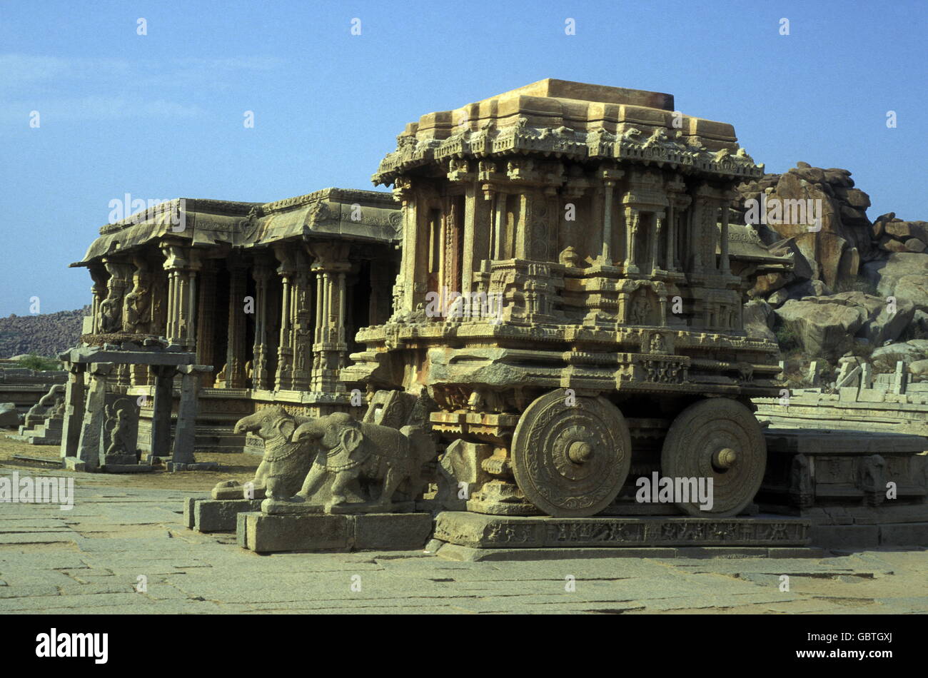 The Ruins of Hampi in the province of Karnataka in India Stock Photo ...