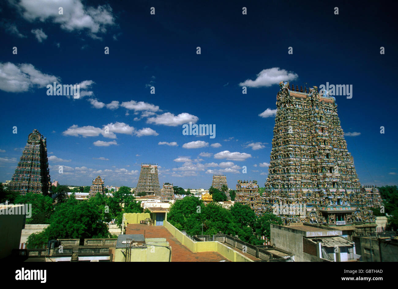 The Sri Meenakshi Temple in the city of Madurai in Tamil Nadu in India ...