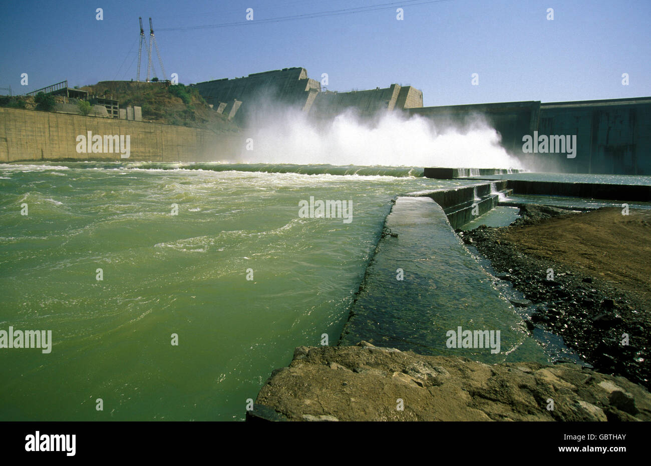 The River Waterpower Dam Project of Sardar Sarovar in the Province ...