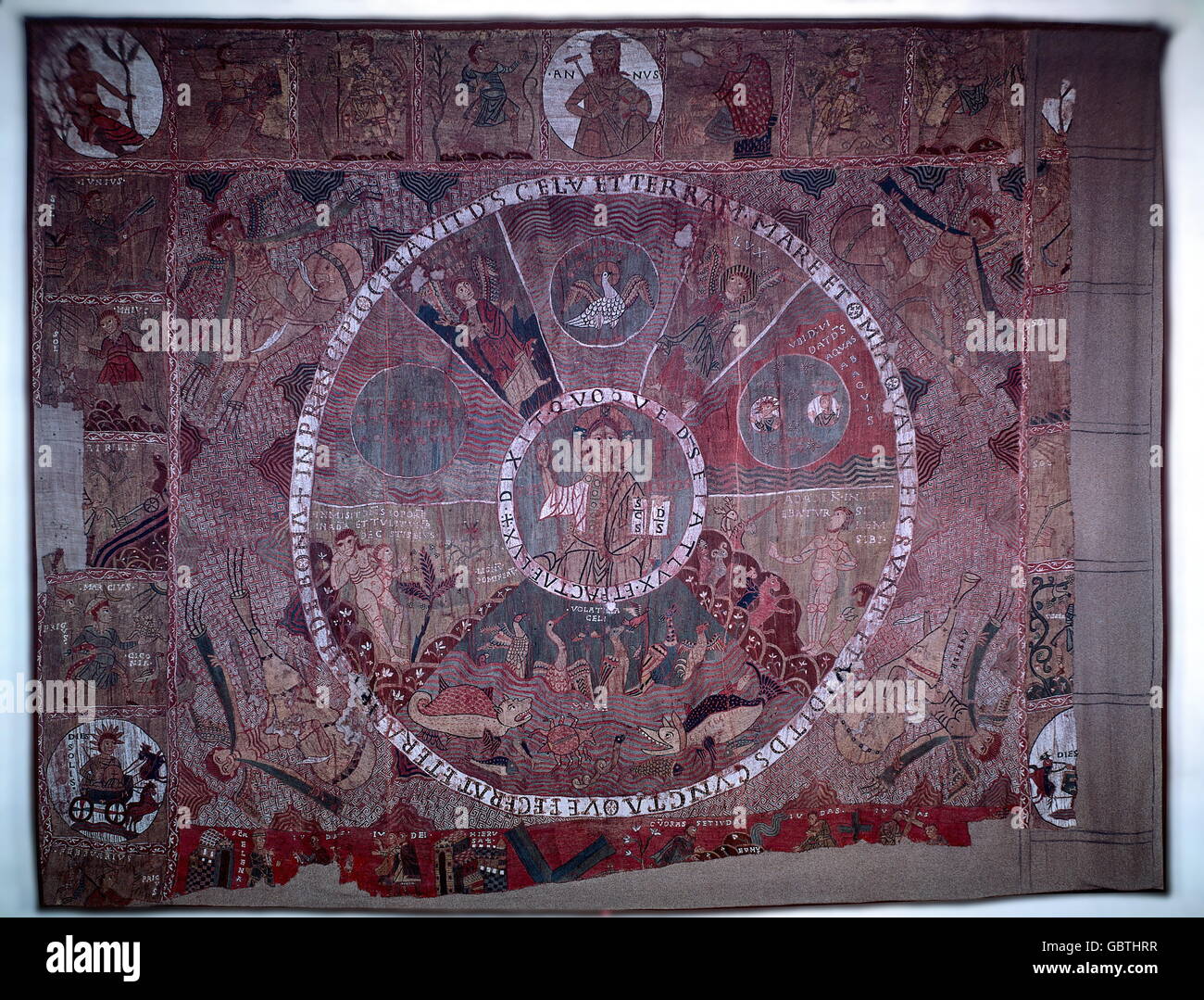 fine arts, religious art, "Creation of the World", tapestry, circa 10th ...