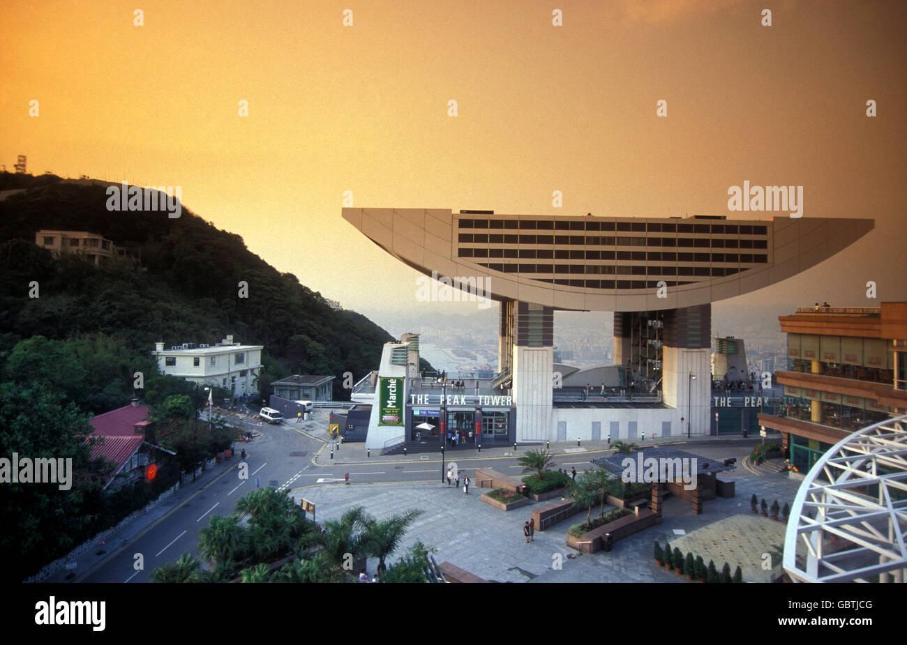 The Peak Tram Station on the Peak in Hong Kong in the south of China in ...