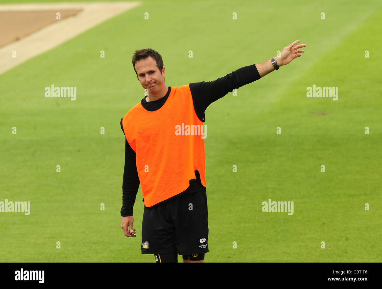 Former England Cricket Captain Michael Vaughan on the Headingley pitch ...