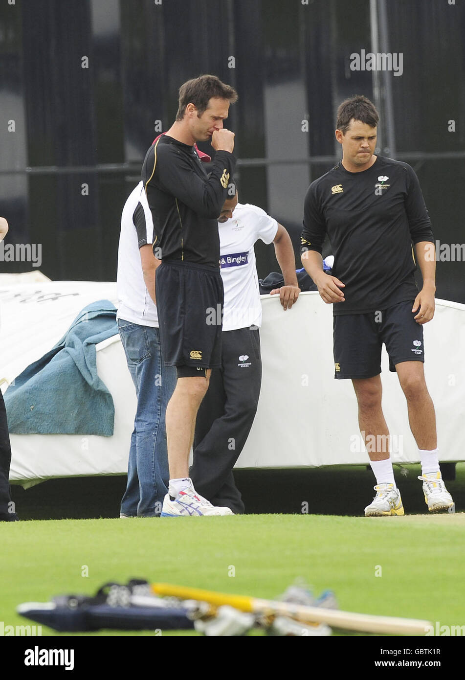 Former England Cricket Captain Michael Vaughan on the Headingley pitch ...