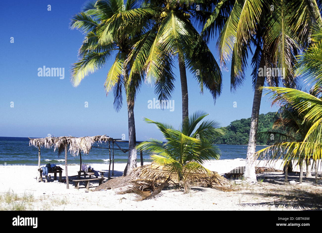 the Beach of Tela near San Pedro Sula on the caribian sea in Honduras ...