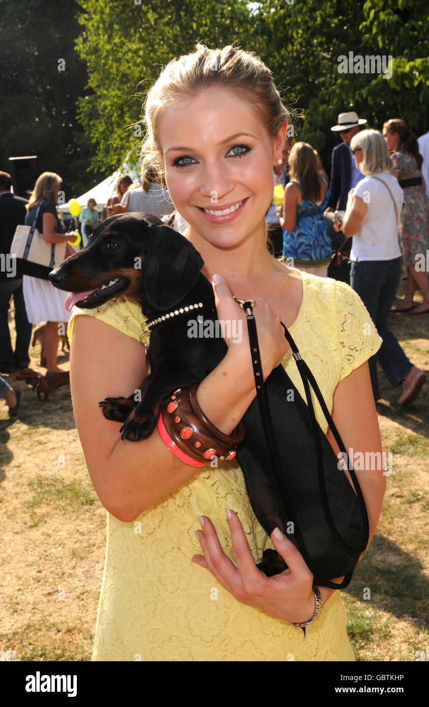 Millie Clode and her dog Sizzle during the Macmillan Dog Day 2009 at ...