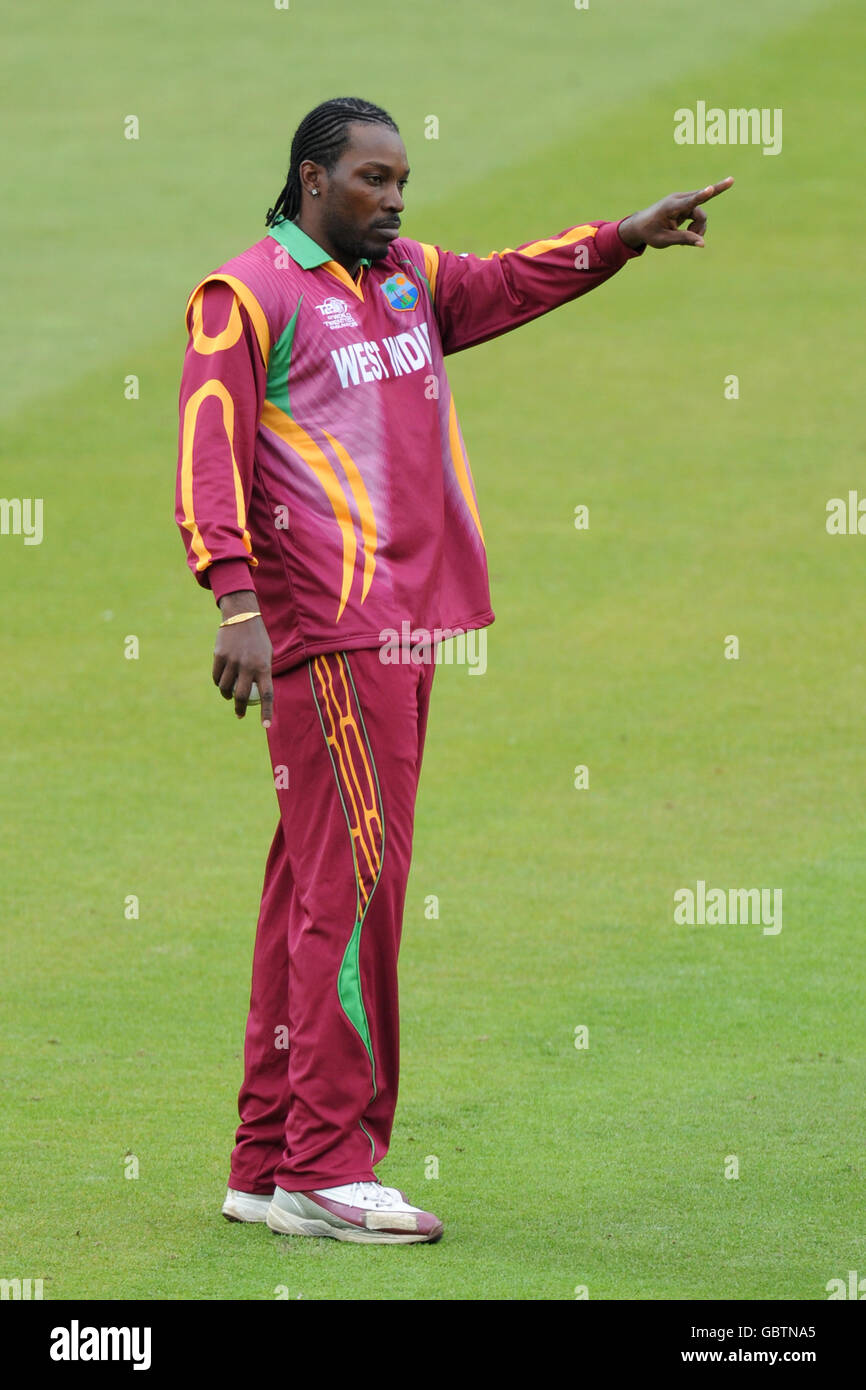 West Indies captain Chris Gayle directs from the field Stock Photo - Alamy