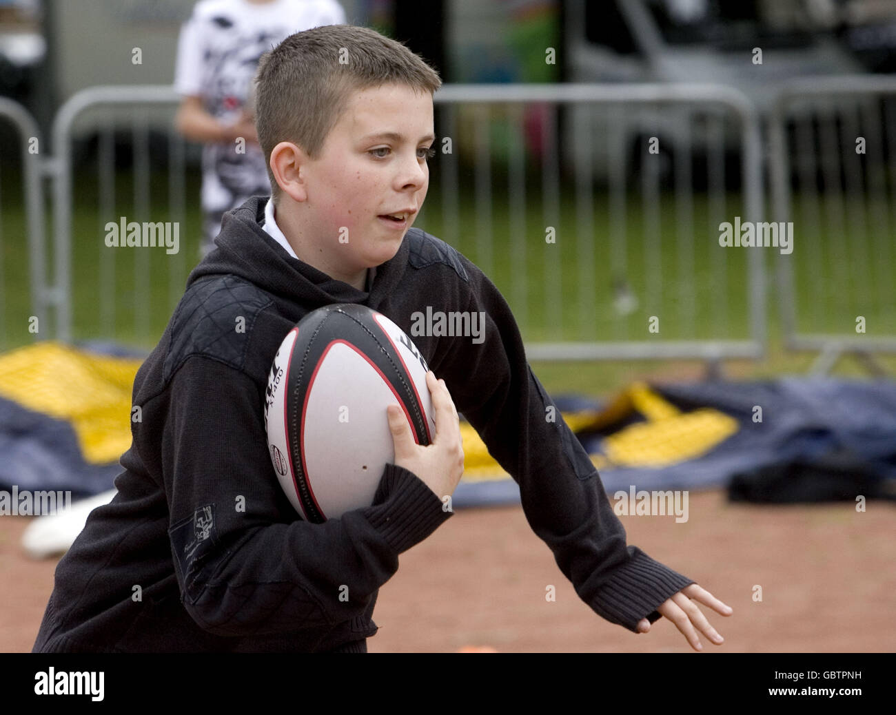 Kids enjoying a bit of Rugby fun during the Mela Festival, Kelvingrove ...