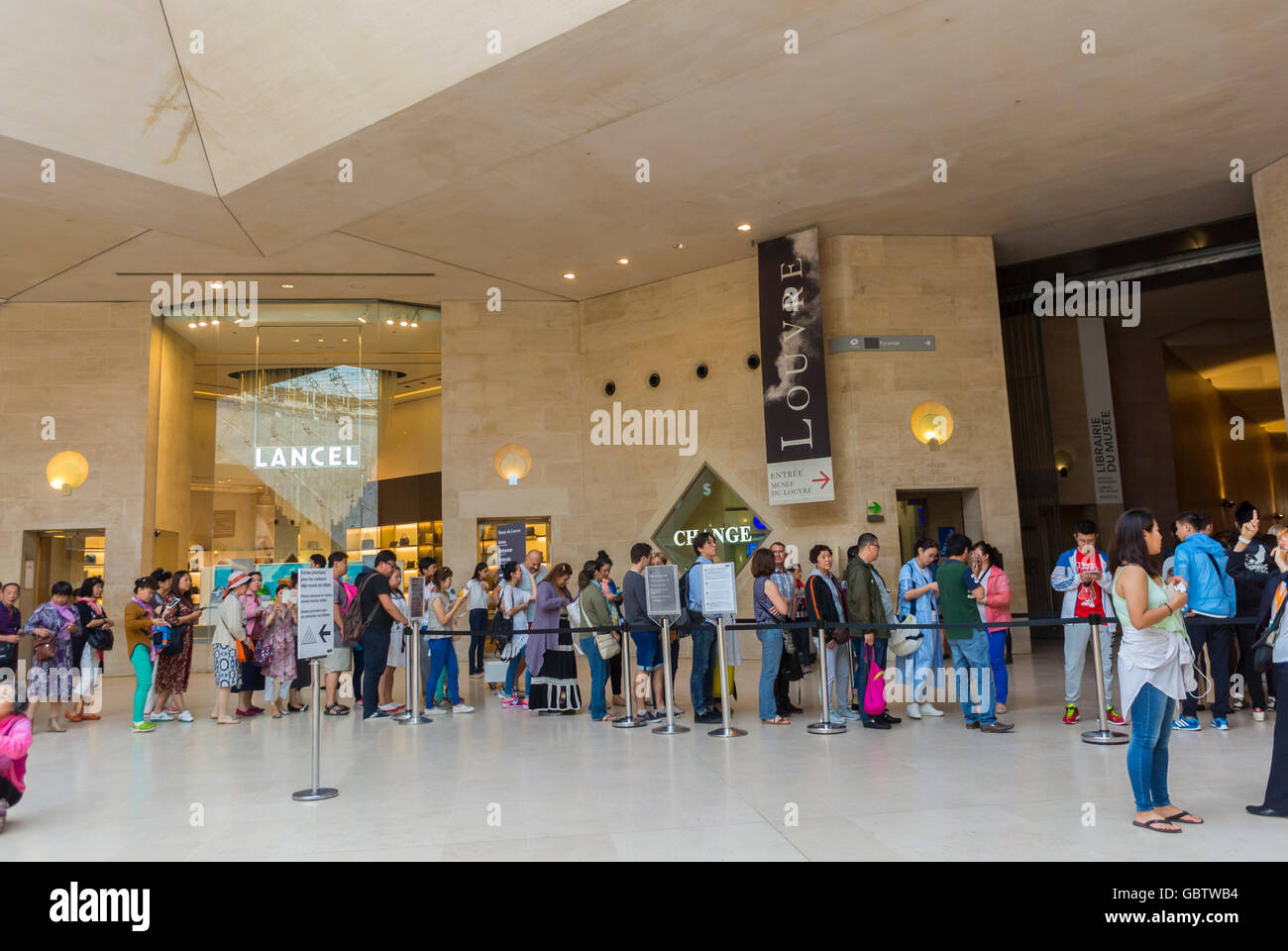 Paris, France, Large Crowd of People, Chinese Tourists Queuing at ...