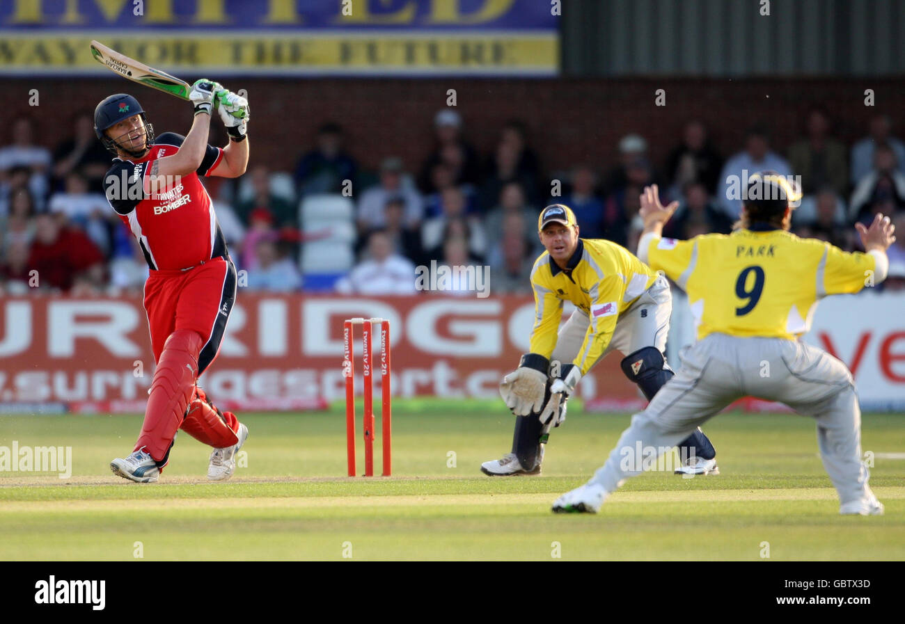 Cricket lancashire full length batting mangrr hi-res stock photography ...