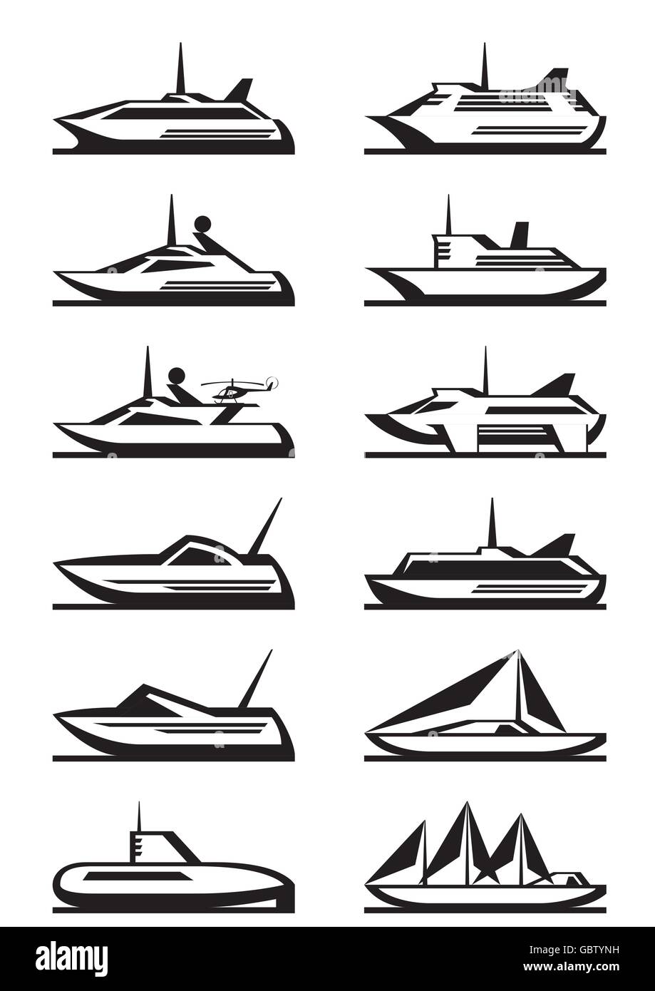 Passenger ships and yachts - vector illustration Stock Vector Image ...