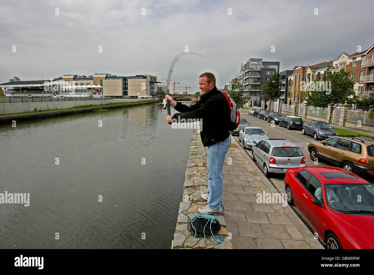 STANDALONE PHOTO. Urban Fisherman Alan Kiernan from Irishtown, Dublin ...