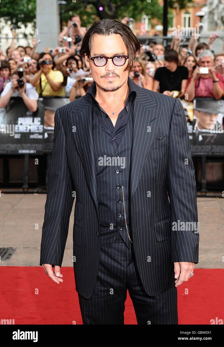 Johnny Depp arriving for the European premiere of Public Enemies at the ...