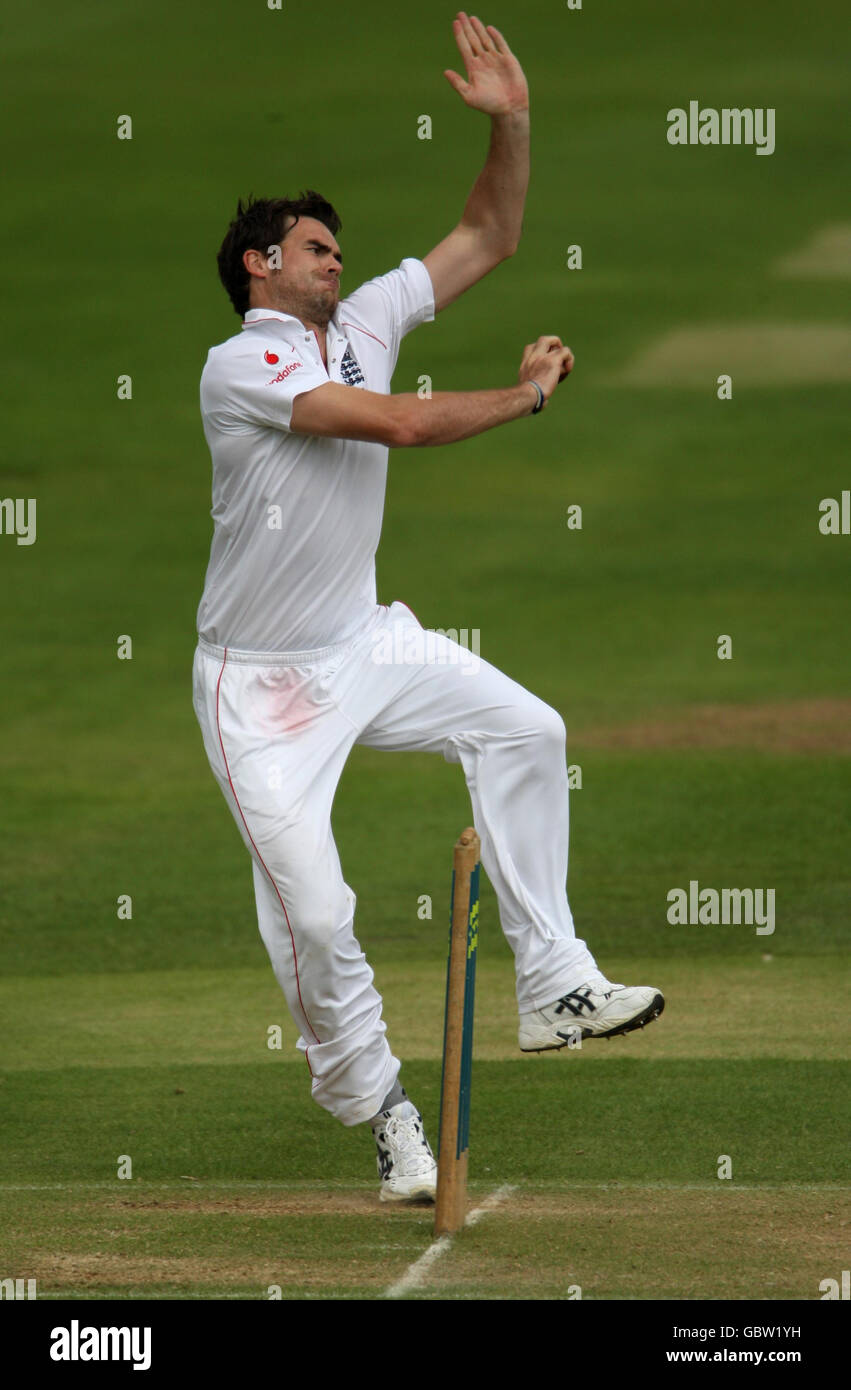 England bowler James Anderson during a friendly match at Edgbaston ...