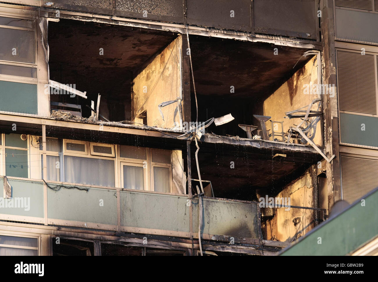 Tower block fire Stock Photo - Alamy