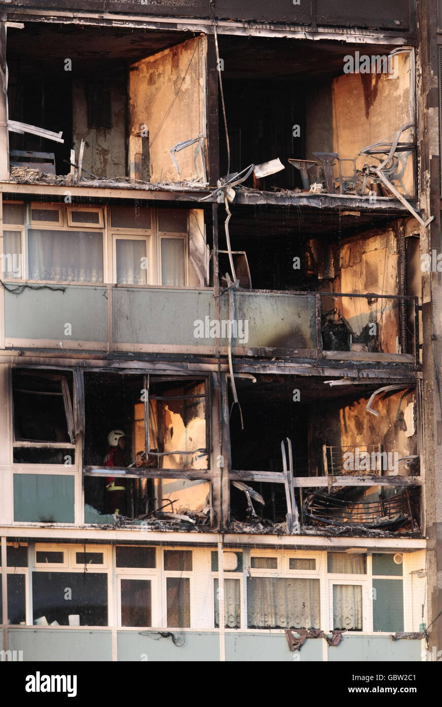 Tower block fire Stock Photo - Alamy