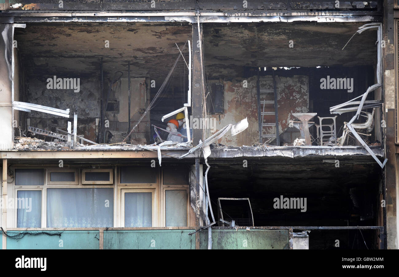 Tower block fire Stock Photo - Alamy