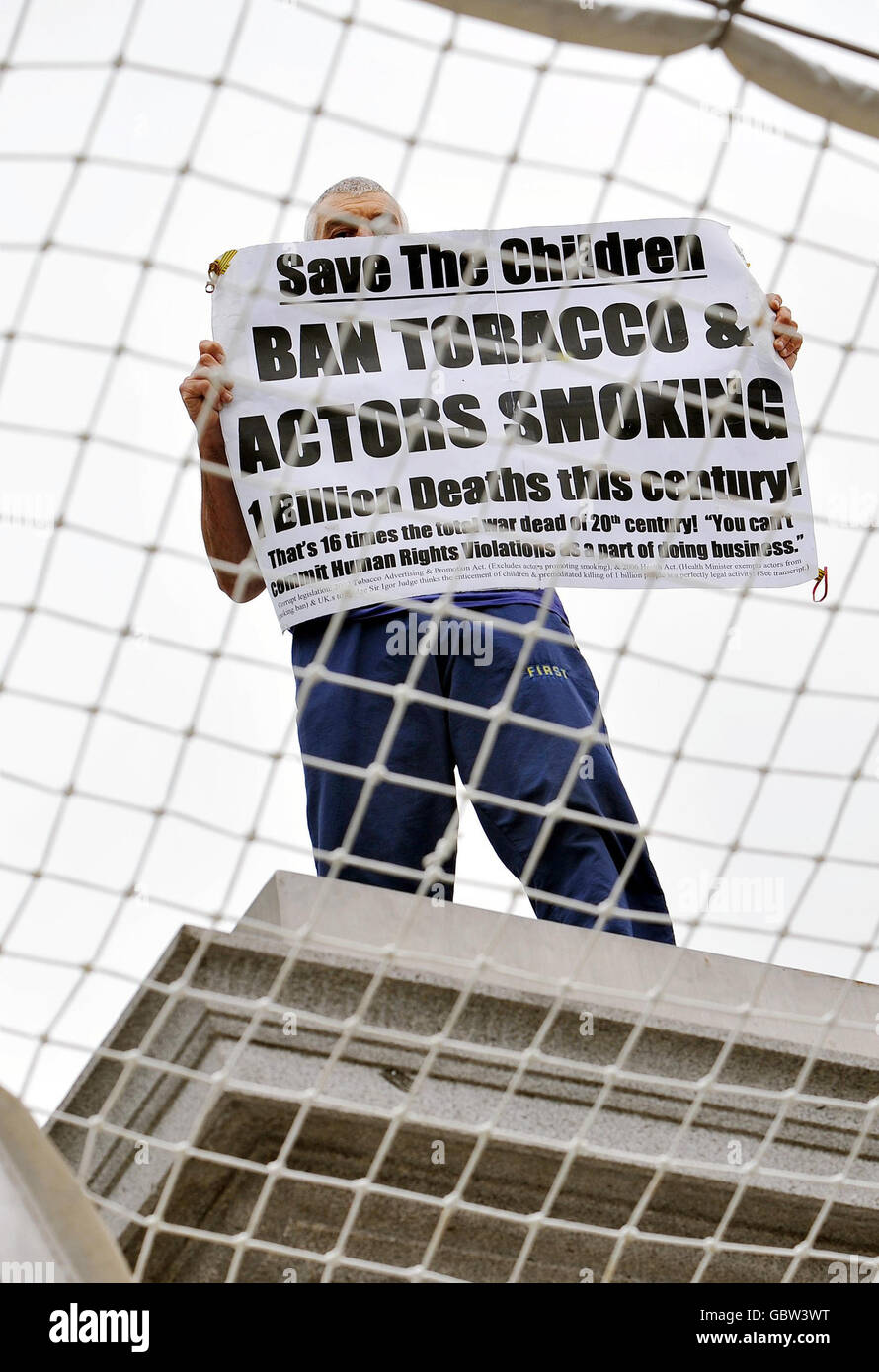 Stuart Holmes stands on the Fourth Plinth in Trafalgar Square in ...