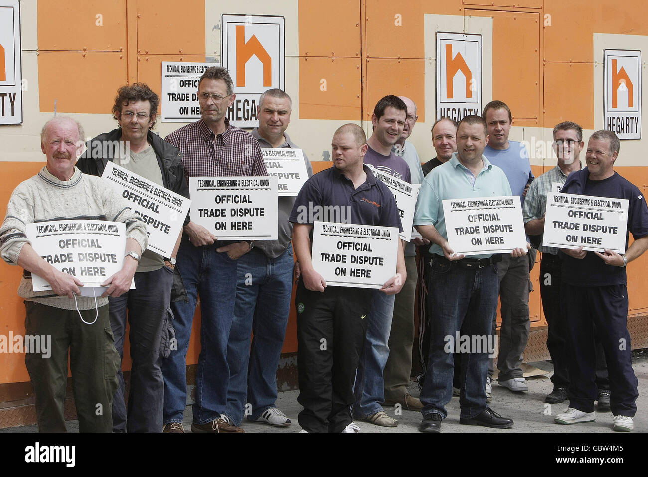 Disruption as construction staff strike Stock Photo - Alamy