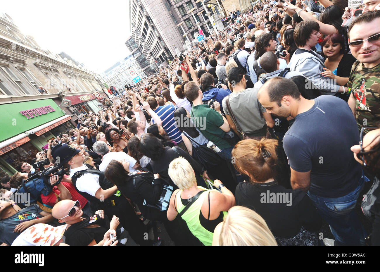 A general view of the crowd who gathered for a flash mob tribute to ...