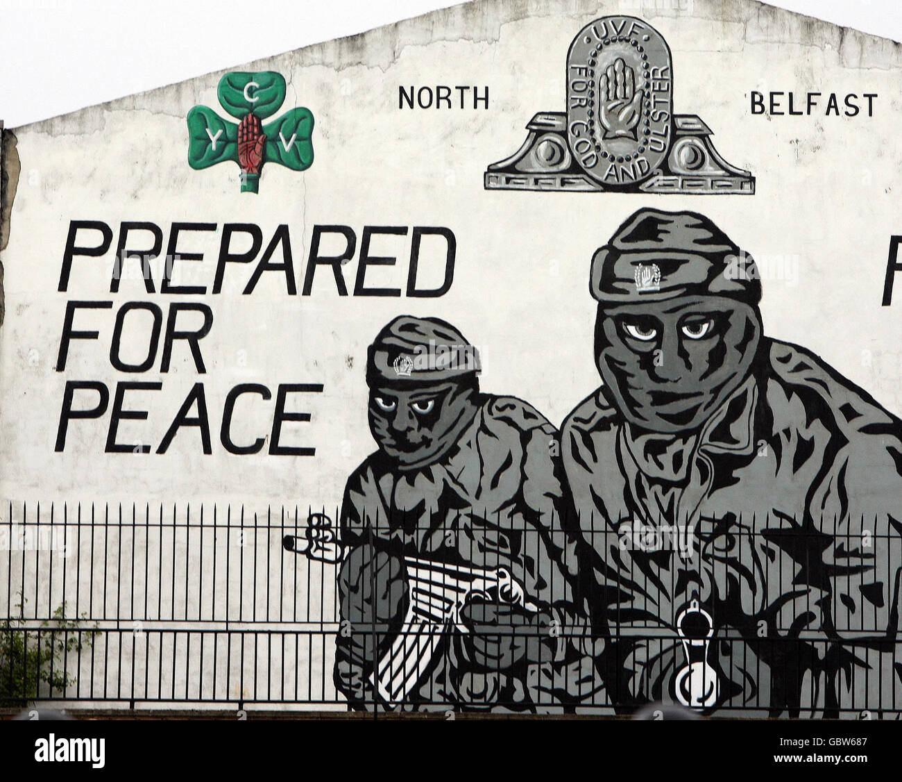 A general view of a UVF mural in north Belfast, as details of Loyalist ...
