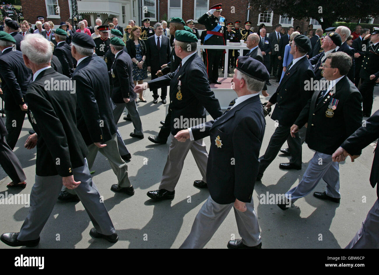 Prime Minister Gordon Brown and his Wife Sarah before watching a parade ...