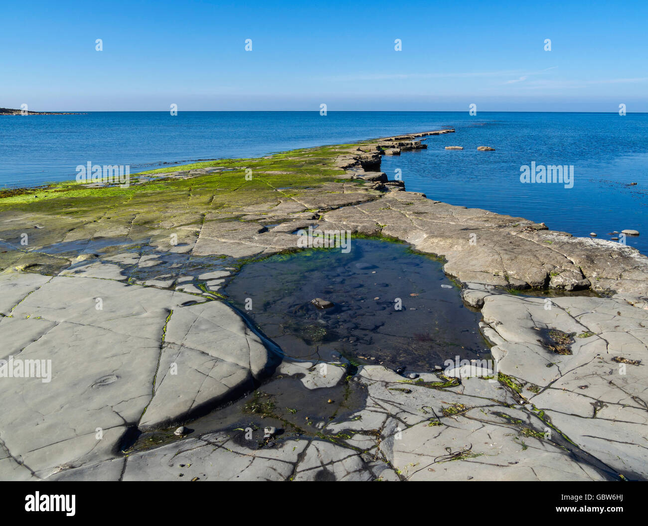 Rock Pool and Limestone Ledges in Kimmeridge Bay, Purbeck, Dorset ...