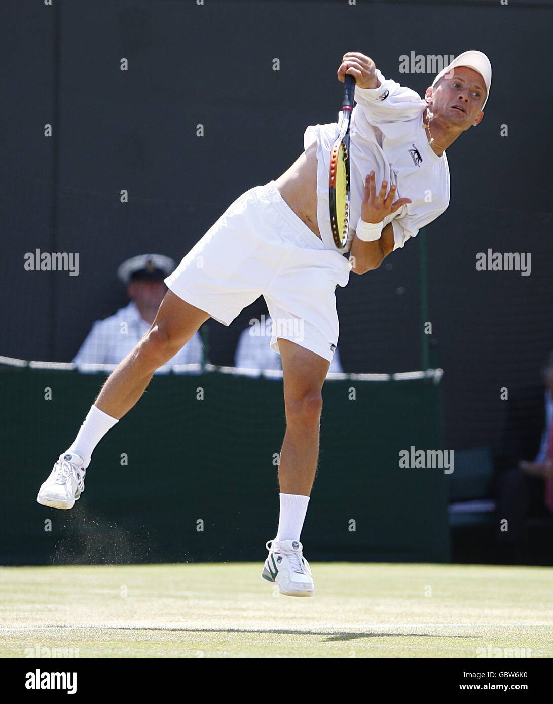 Russia's Nikolay Davydenko in action against Czech Republic's Tomas ...