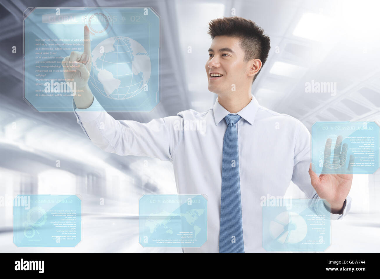 Network technology business man Stock Photo - Alamy