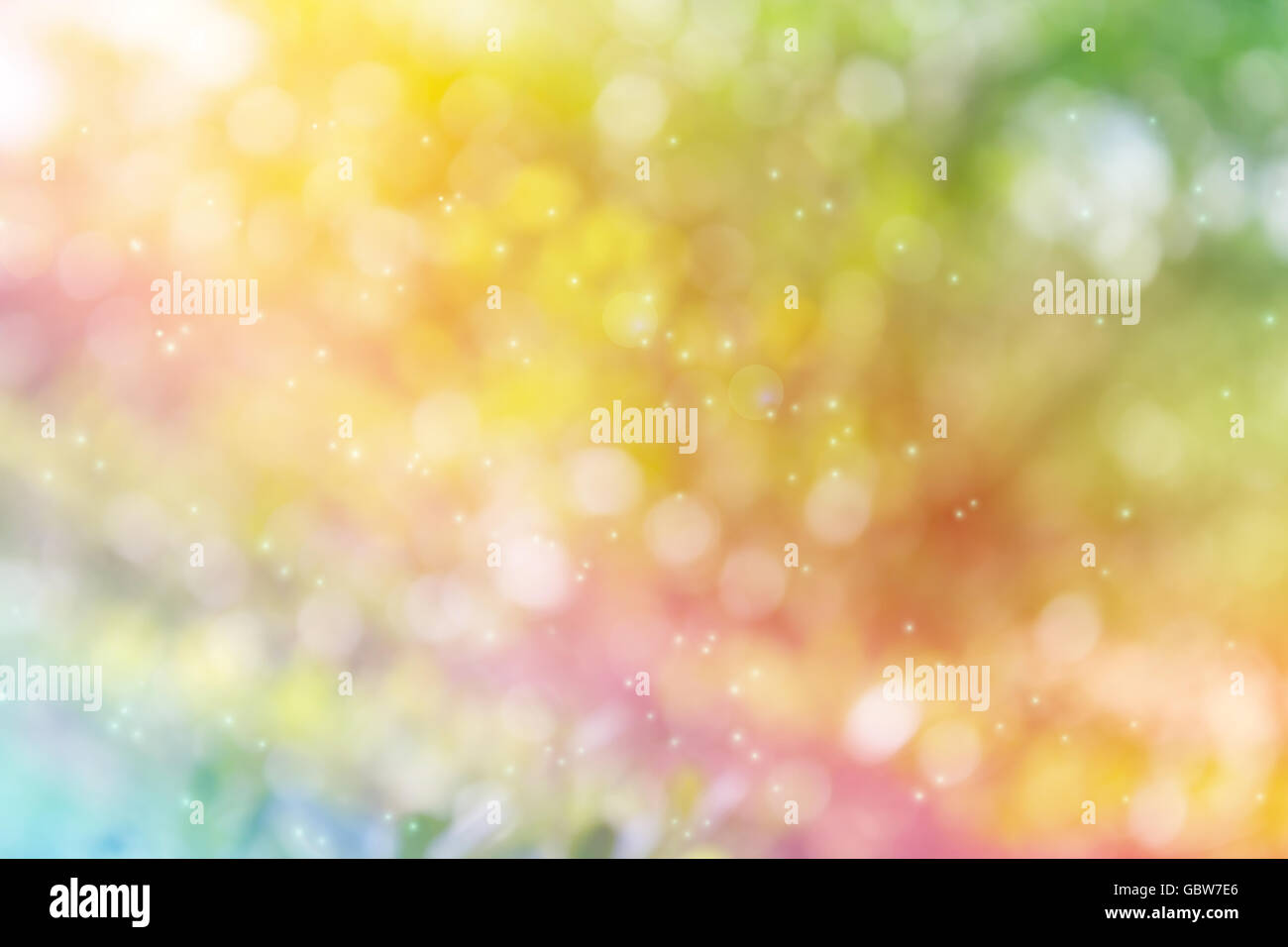 Dreamy colourful rainbow colour bokeh and lens flare romantic mood ...