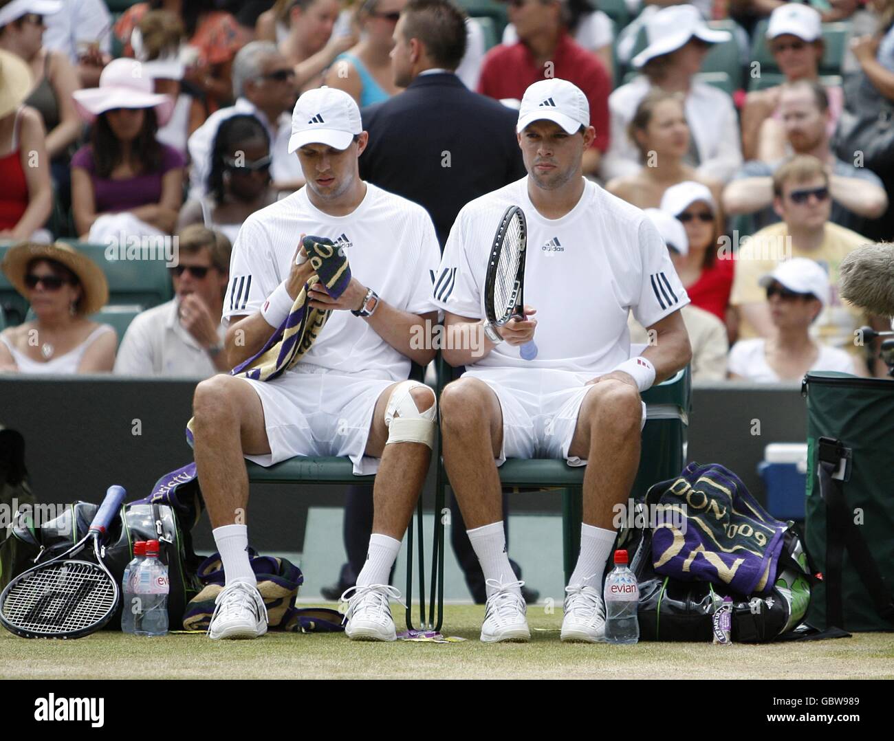 USA's Bob Bryan and Mike Bryan (right) during the mens' doubles semi ...