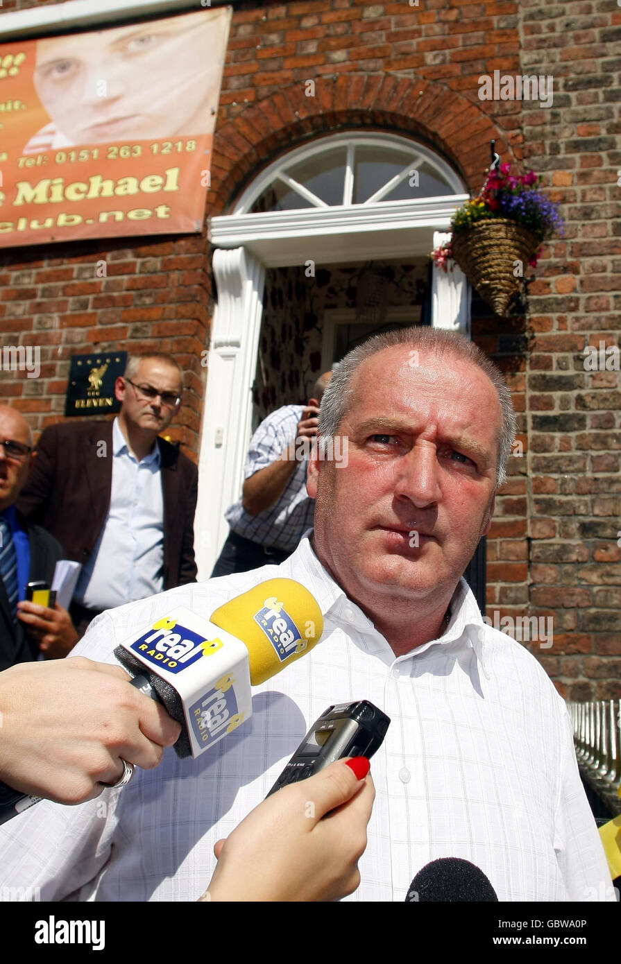 Michael Shields Snr, the father of Michael Shields, talks to the media ...