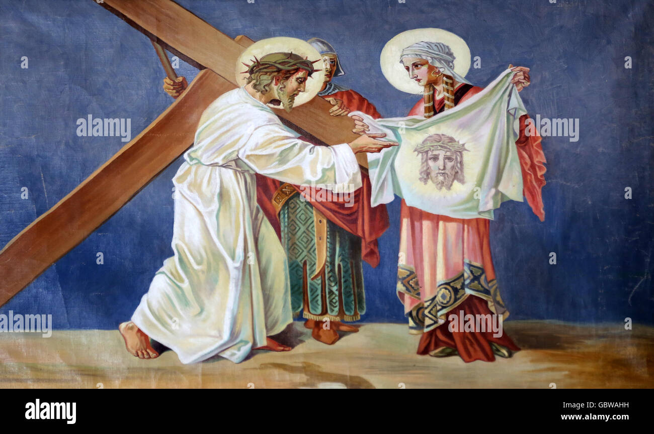 6th Stations of the Cross, Veronica wipes the face of Jesus, Church of ...