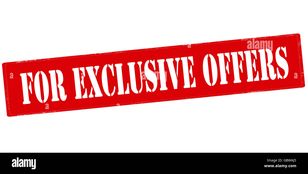 Rubber stamp with text for exclusive offers inside, vector illustration ...