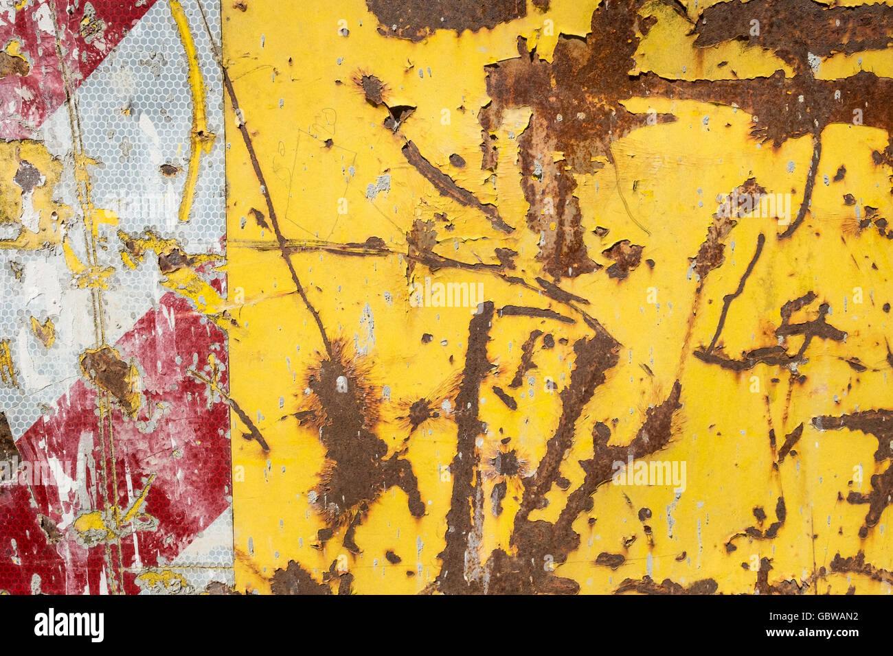 Abstract rusty and yellow background with red and white reflector Stock ...