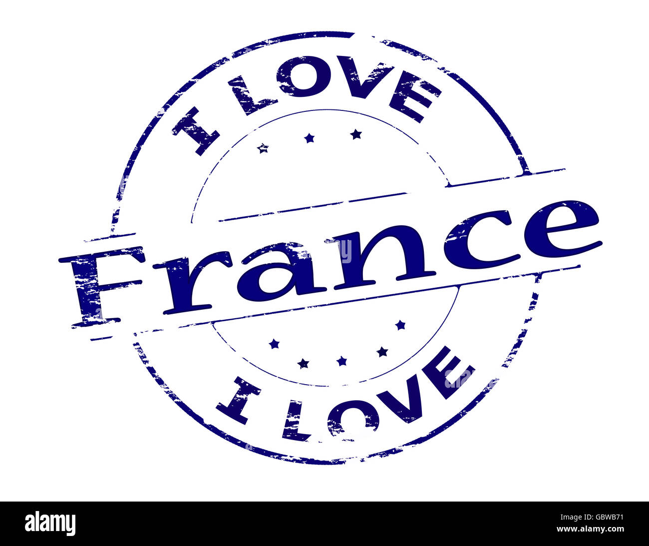 Rubber stamp with text i love France inside, vector illustration Stock ...